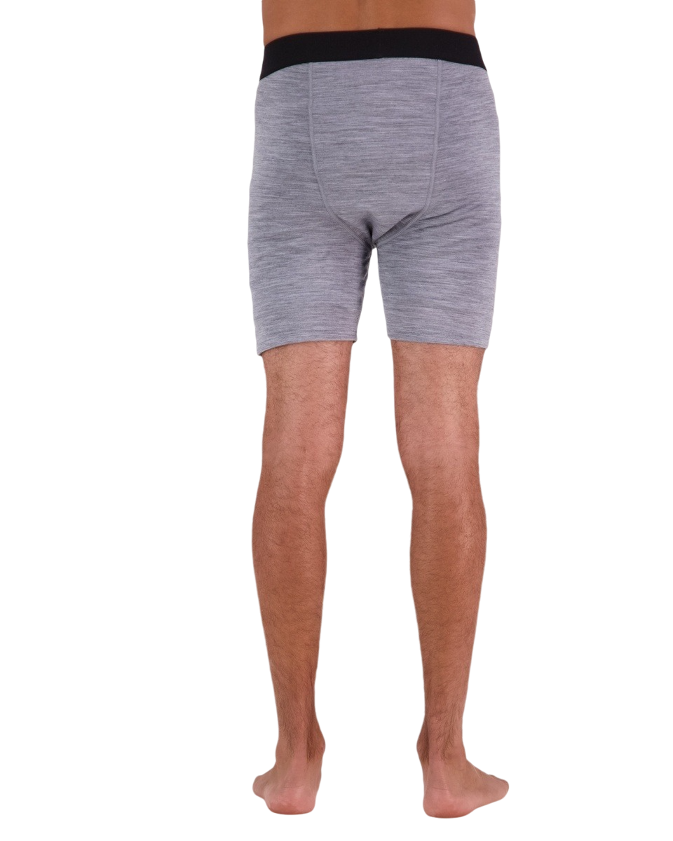 Mons Royale Hold 'em Merino Mens Boxer Briefs - Grey Heather - M