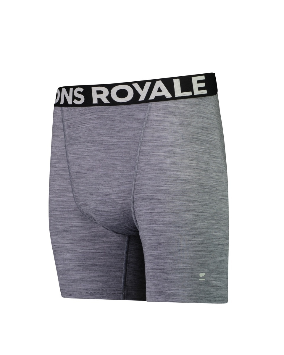 Mons Royale Hold 'em Merino Mens Boxer Briefs - Grey Heather - M