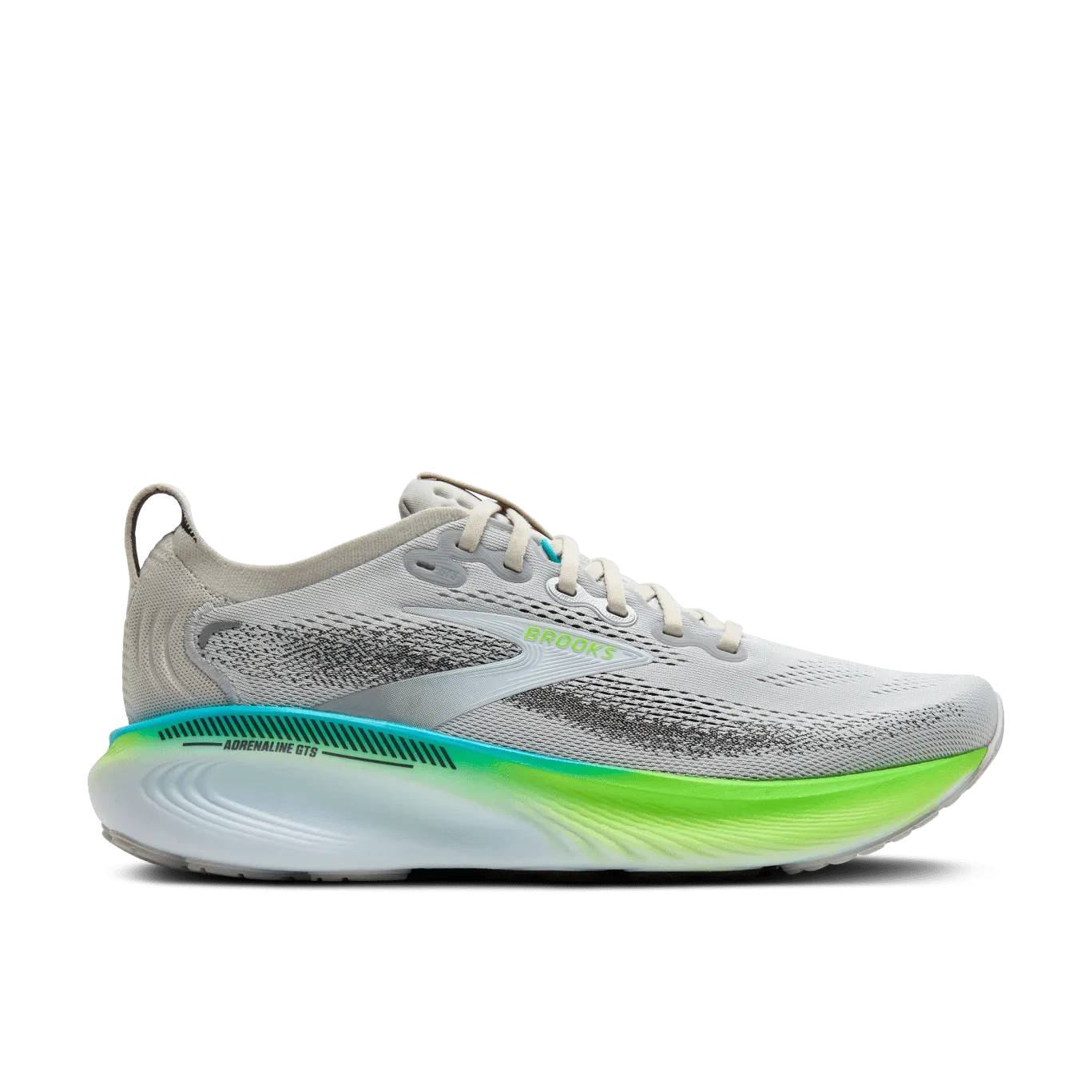 Brooks Adrenaline GTS 25 Mens Road Running Shoes - Oyster/Green Gecko/Blue