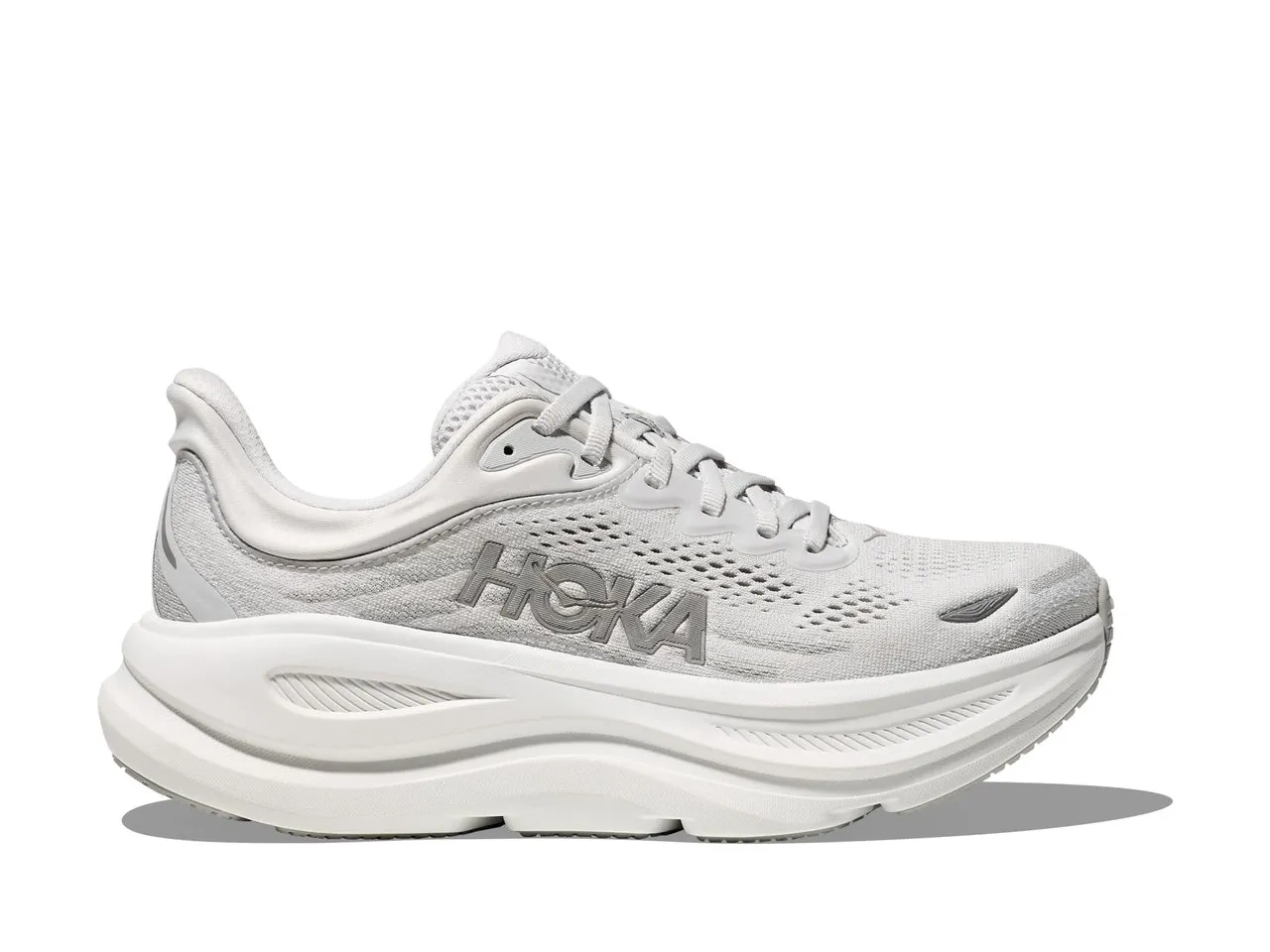Hoka Bondi 9 Womens Road Running Shoes - Stardust/Silver