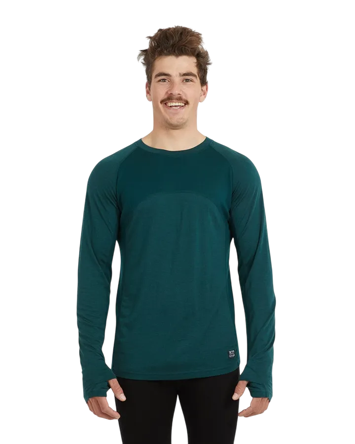 XTM Active 200 Mens Long Sleeve Merino T-Shirt - Pine - L - XTM Performance