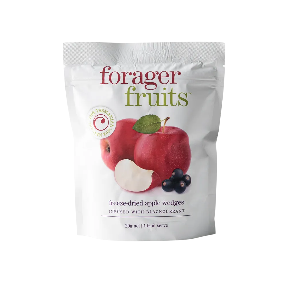 Forager Fruits - Freeze Dried Blackcurrant Infused Apple Wedges